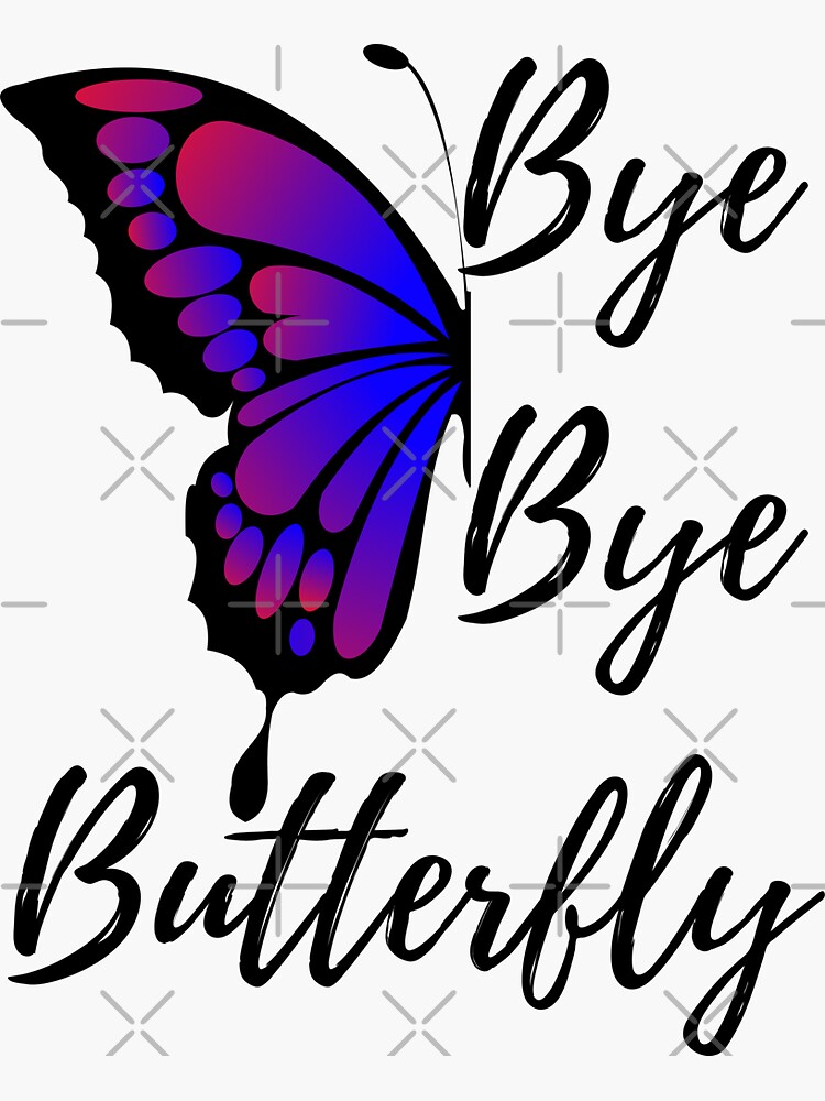 "Bye Bye Butterfly - Half Butterfly Blue by Boo-da-chay" Sticker for ...