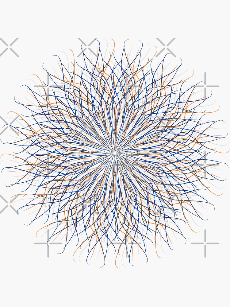 "Mandala Madness- Stringy, Orange, Gray, Blue" Sticker for Sale by ...