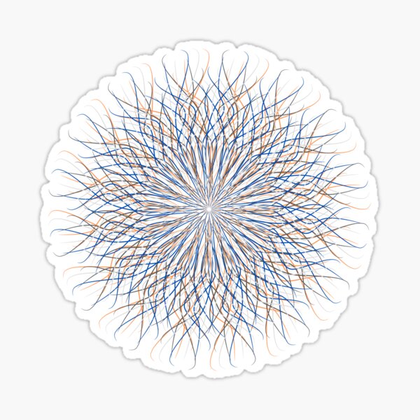 "Mandala Madness- Stringy, Orange, Gray, Blue" Sticker for Sale by ...