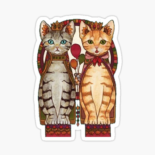 "King And Queen Cat" Sticker for Sale by GregorKuchar | Redbubble