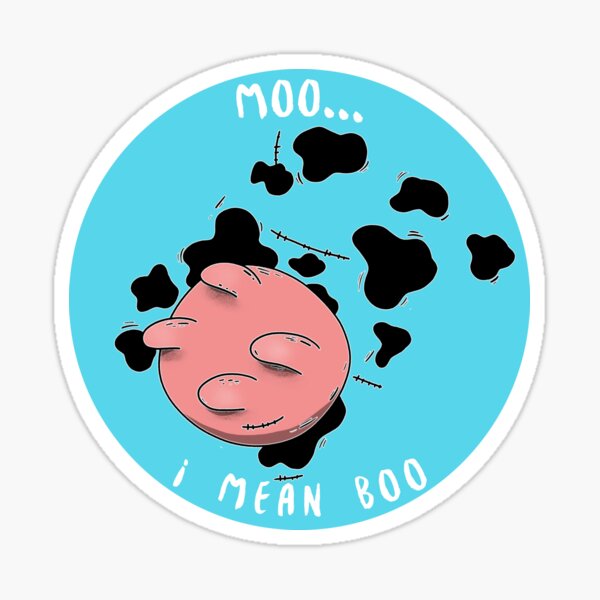 "Halloween cartoon. Cow Udder, Moo I mean Boo" Sticker for Sale by ...