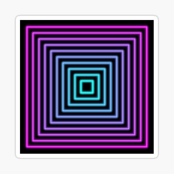 "neon 80s retro square" Sticker by Neonlinex | Redbubble