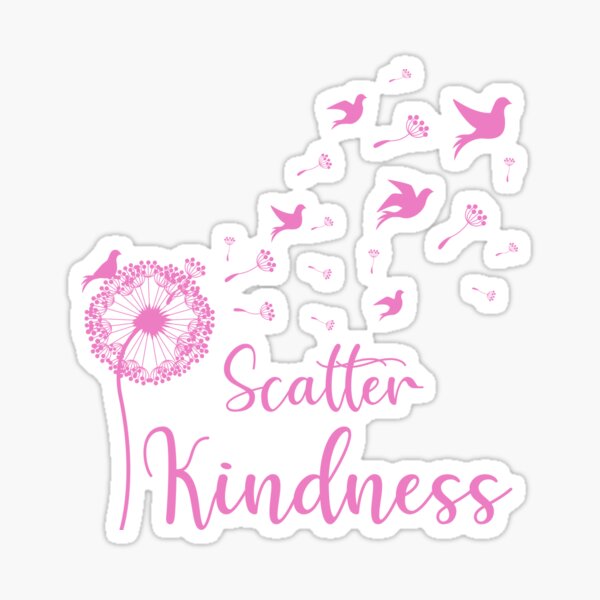 "Scatter Kindness Pink" Sticker by ROXANNECHEE | Redbubble