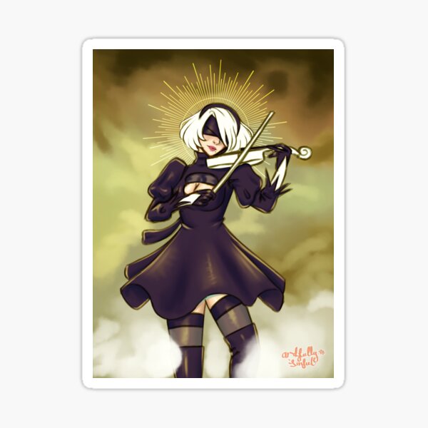 "2B Playing the Violin" Sticker for Sale by artfullysinful | Redbubble
