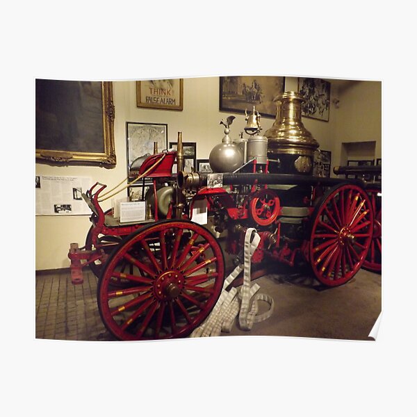 Póster «Classic Fire Engine, Horse-Drawn Steam Engine, Circa 1901, New ...