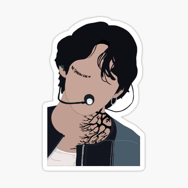 "BTS V face tattoo Shadow like me ON" Sticker for Sale by NoonaStudio ...