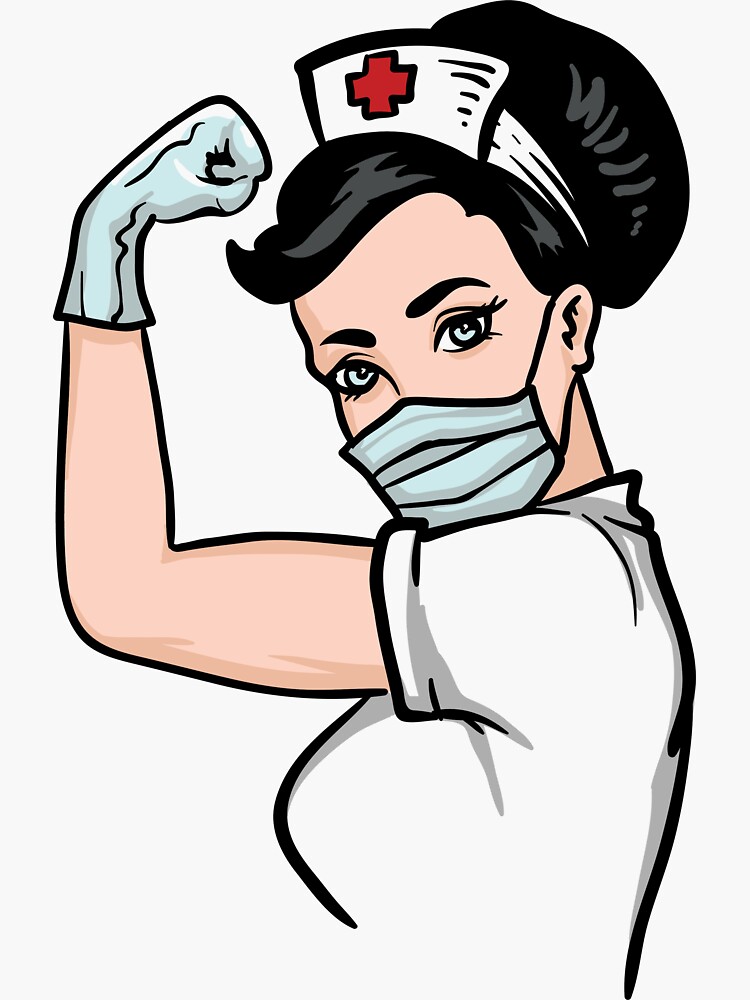 "Nurse strong woman illustration" Sticker for Sale by Inspireaglow ...