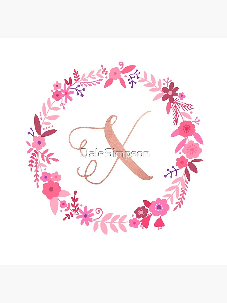 "Monogram Letter X Rose Gold Pink Floral" Poster by DaleSimpson | Redbubble