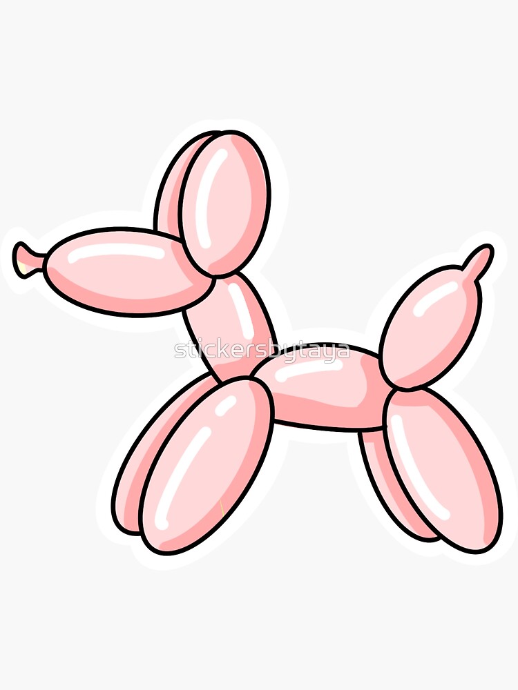 "pink balloon dog" Sticker for Sale by stickersbytaya | Redbubble