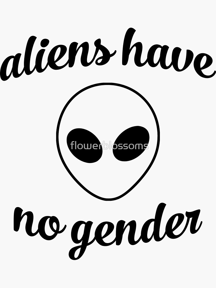 "Aliens have no gender - agender pride " Sticker for Sale by ...