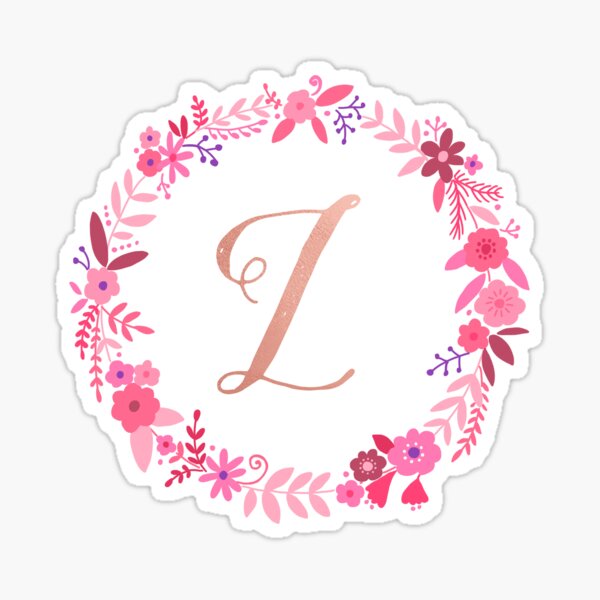 "Monogram Letter L Rose Gold Pink Floral" Sticker for Sale by ...