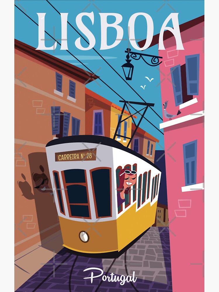 "Lisbon poster" Sticker for Sale by GAGodel | Redbubble