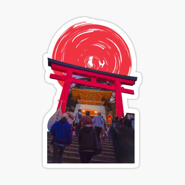 "Japan Gate, Japan Temple, Enoshima, Tori, Gate" Sticker for Sale by ...