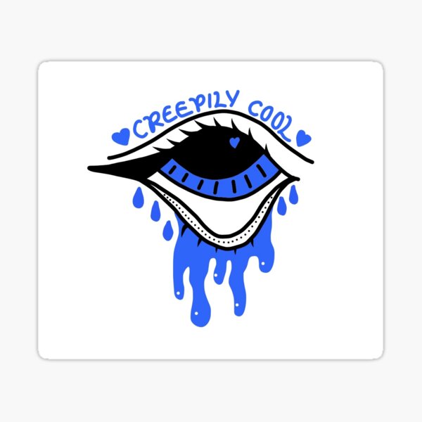 "Blue crying eye illustration " Sticker for Sale by creepilycool ...