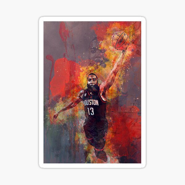 "James Harden Rockets Mixed Media" Sticker by EliteEditions | Redbubble