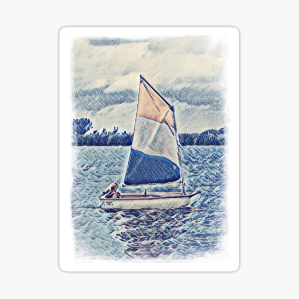 "Optimist Sailboat" Sticker for Sale by MYhome68 | Redbubble