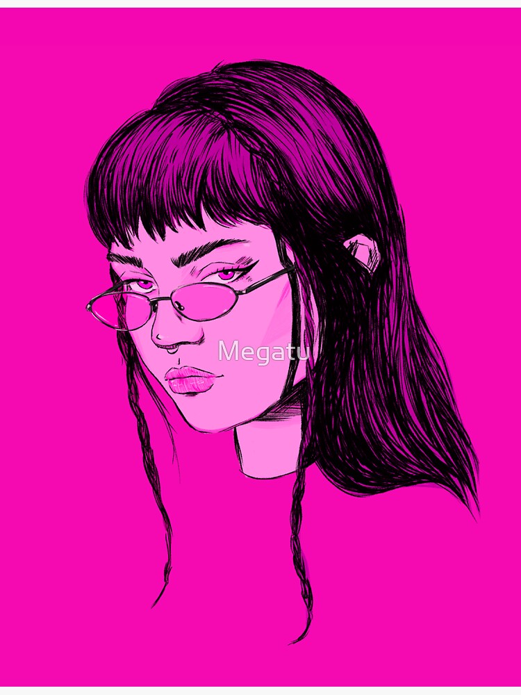 "GIRL IN PINK" Sticker by Megatu | Redbubble