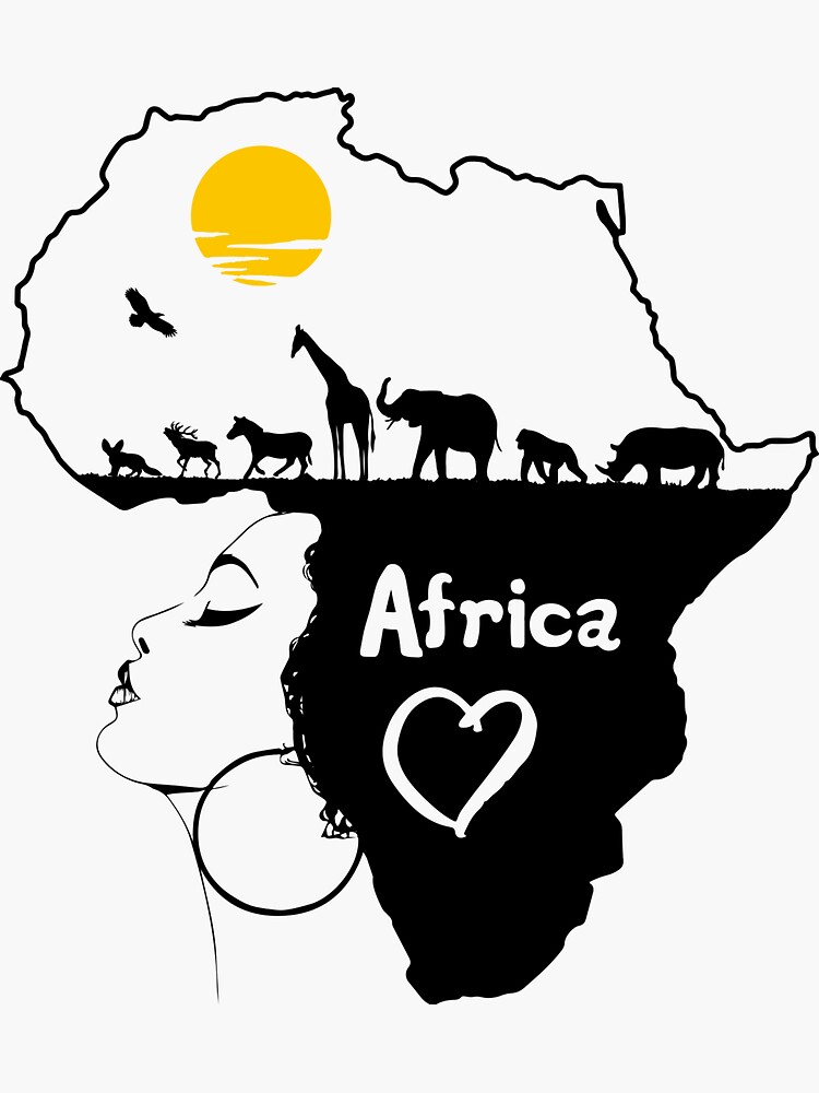 "African Woman-Map" Sticker by soukainaid | Redbubble