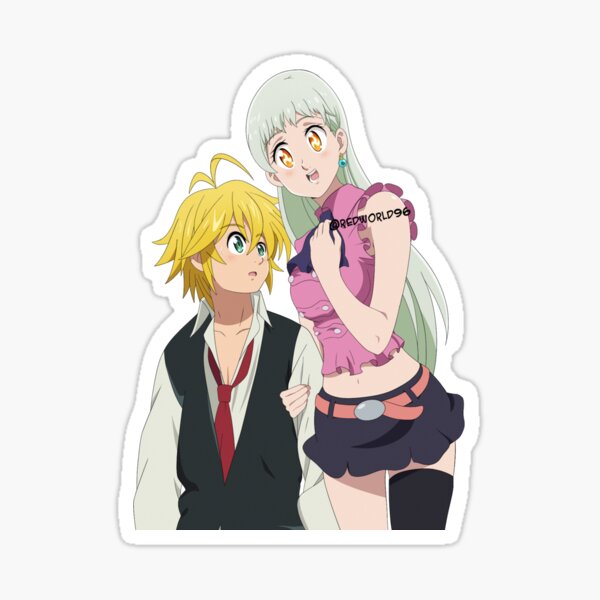 "meliodas, elizabeth, nanatsu no taizai" Sticker for Sale by Redworld96 ...
