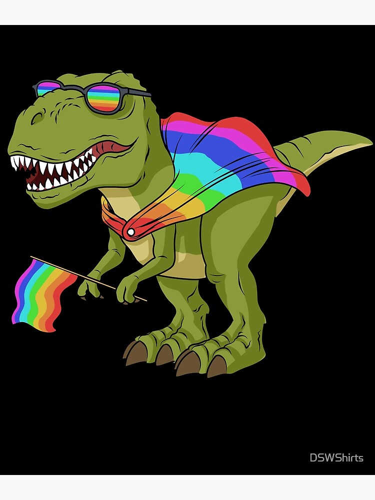 "LGBT Women Gay Pride Gifts Men Bi LGBTQ T Rex Dinosaur" Poster by ...