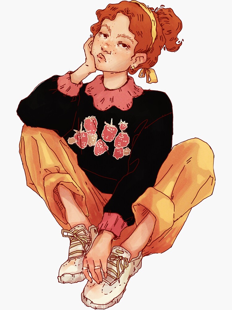 "Raspberry Girl" Sticker by petitoatpancake | Redbubble