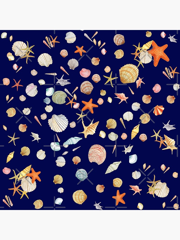 " Seashells Pattern - Royal Blue" Poster for Sale by NPrintsDesign ...