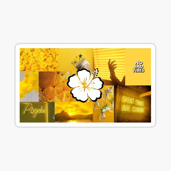 "Yellow Aesthetic Collage" Sticker for Sale by yourfavequotes | Redbubble