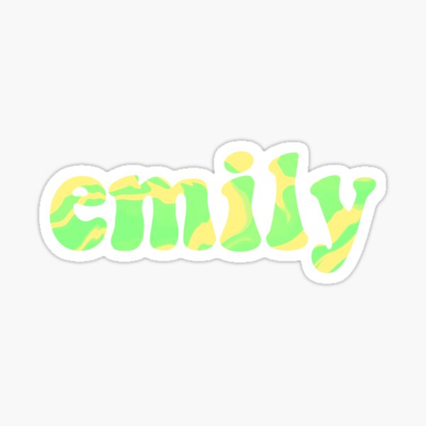 "custom name design (emily)" Sticker by createdbymia | Redbubble