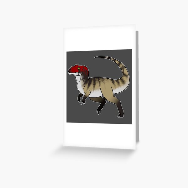 "Allosaurus Running Cartoon Chibi" Greeting Card by IrritatorRaji ...