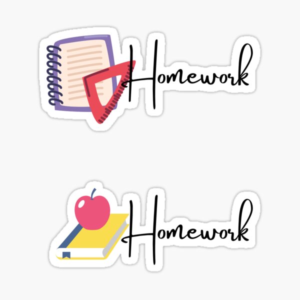 "Homework School Stickers" Sticker for Sale by ArtFromDaniela | Redbubble