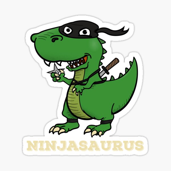"Ninjasaurus - Funny ninja T-Rex dinosaur" Sticker by Theresthisthing ...