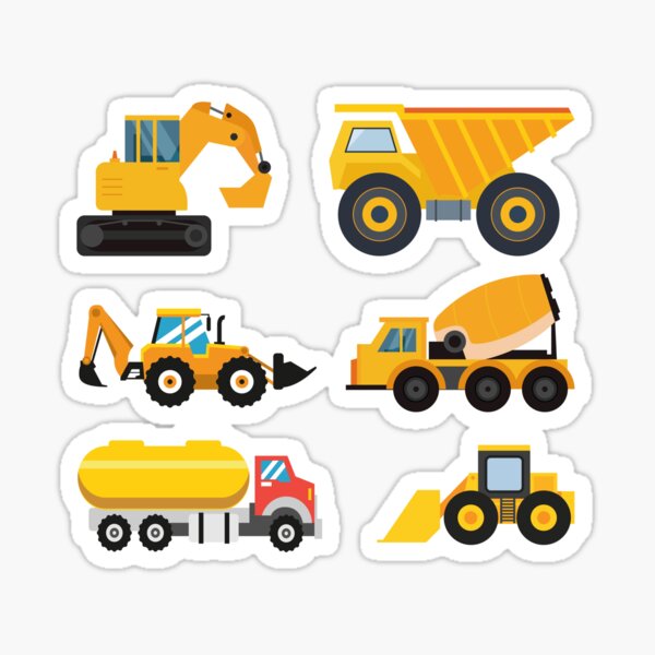 Construction Vehicles Stickers | Redbubble