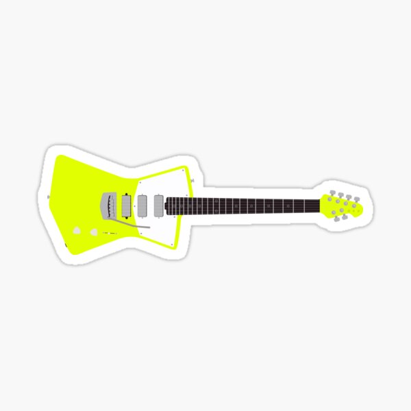 "St. Vincent Signature Guitar - Neon Yellow" Sticker for Sale by ...