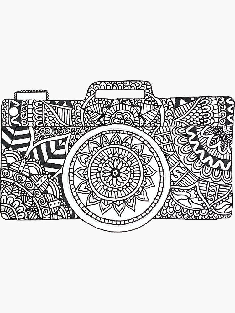 Sticker « Caméra Zentangle », par haileylearmonth | Redbubble