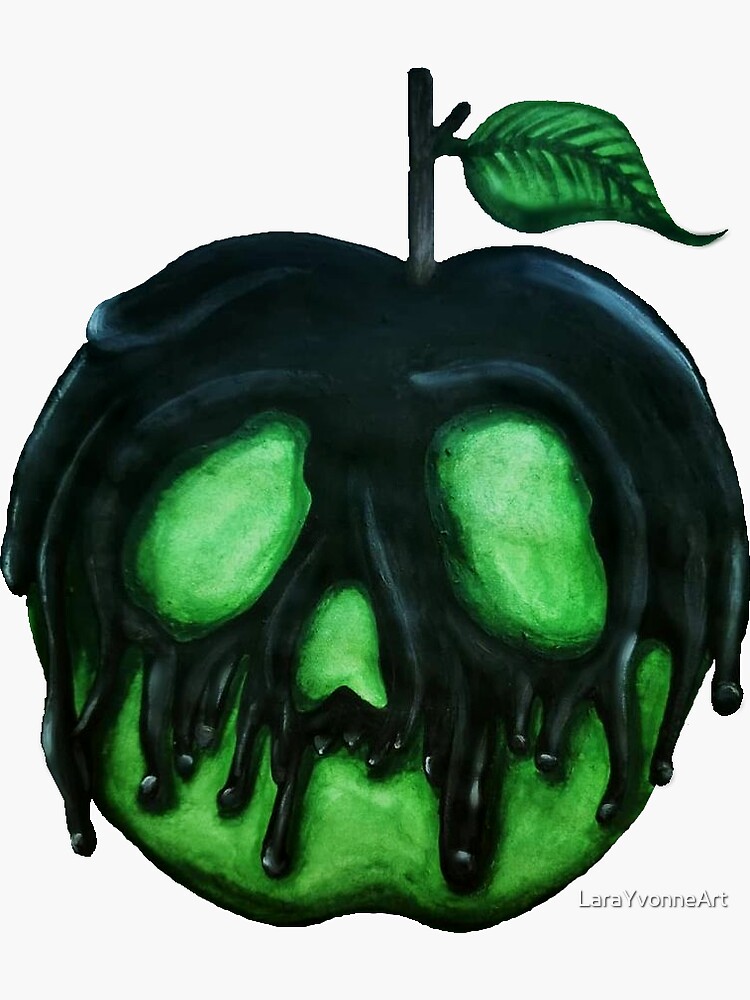 "Poison Apple (Hand Drawn)" Sticker by LaraYvonneArt | Redbubble