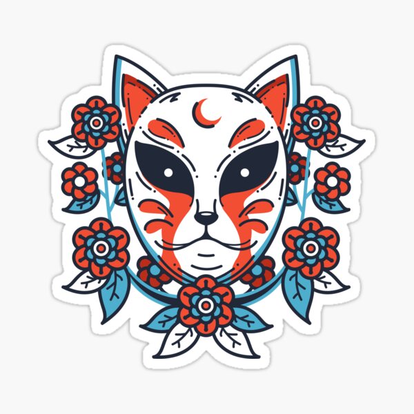 "Japanese traditonal mask" Sticker for Sale by WelcomeToJapan | Redbubble
