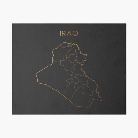 "Iraq Gold Outline Map with State Boundaries" Art Board Print for Sale ...
