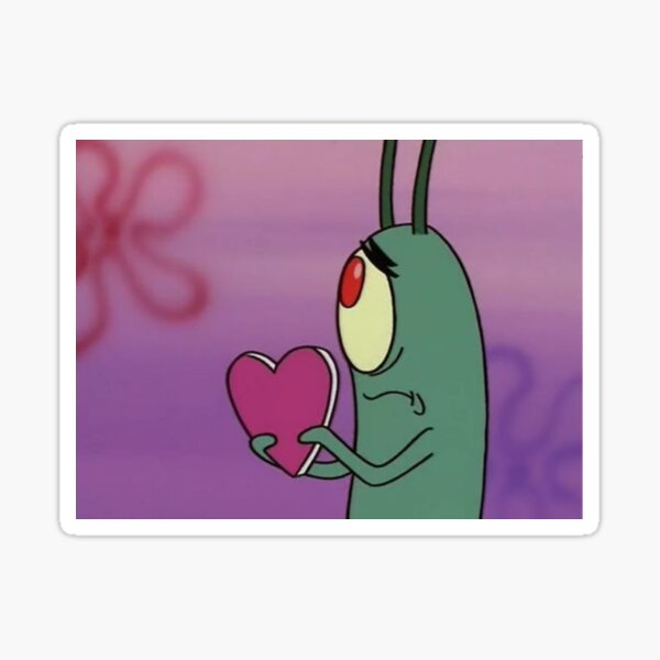 "plankton heart meme" Sticker for Sale by rebsunn | Redbubble
