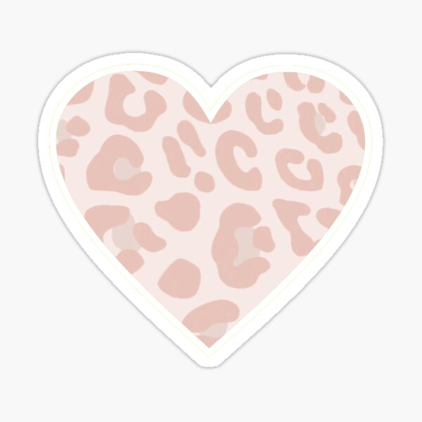 "pink cheetah heart " Sticker for Sale by ellieguthart | Redbubble