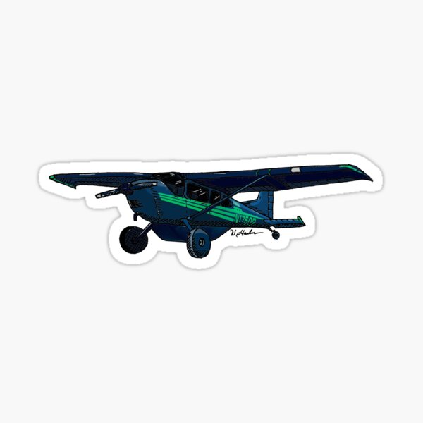 "180 Cessna Bush Plane blue" Sticker by Statepallets | Redbubble
