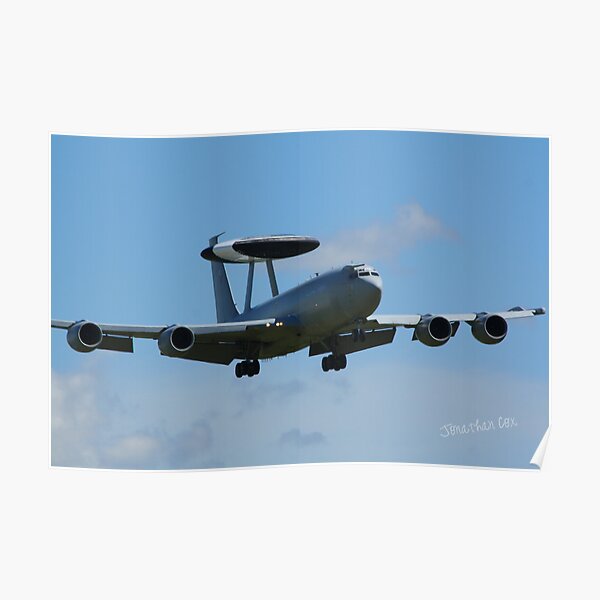"AWACS landing at Waddington Airshow" Poster by Jondave | Redbubble
