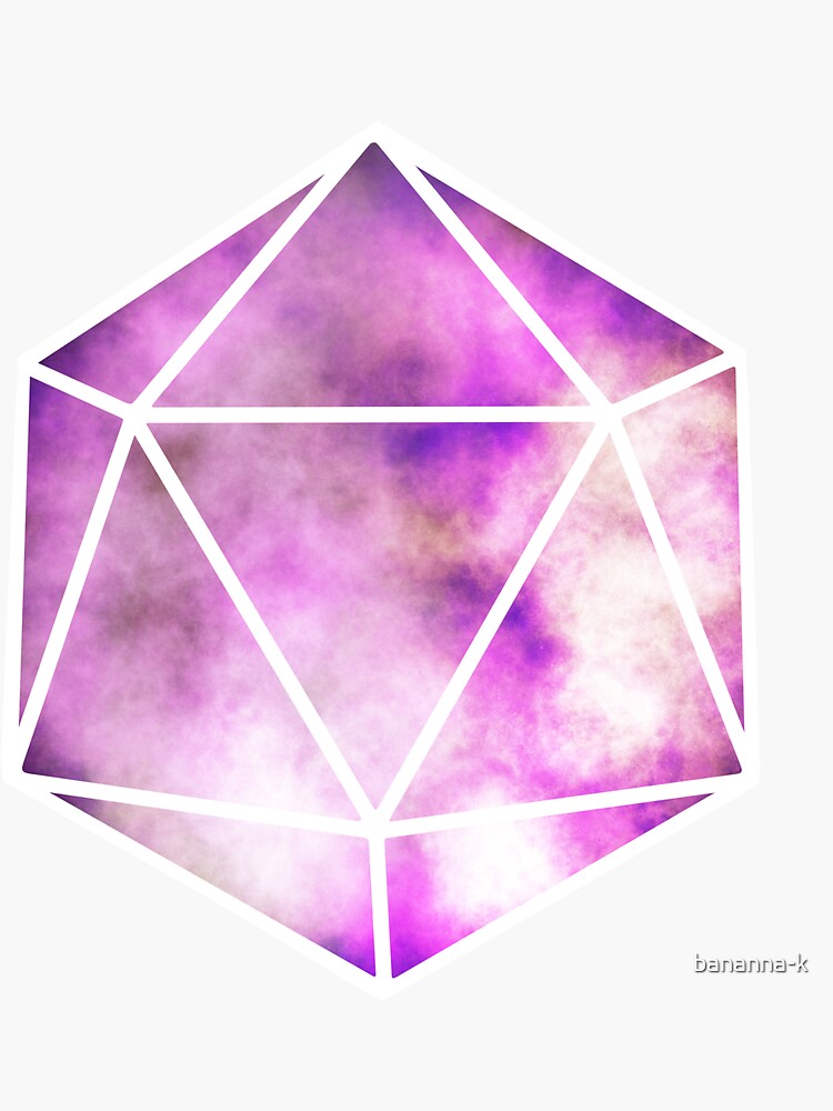 "Pink Galaxy D20" Sticker by bananna-k | Redbubble