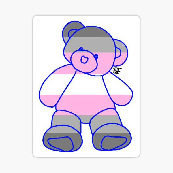 "Demigirl Pride Flag Bear sticker" Sticker by this-is-weiiird | Redbubble
