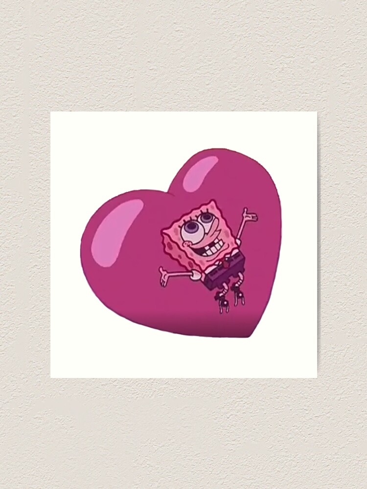 "Spongebob Heart Bubble " Art Print by LongSpicy2 | Redbubble