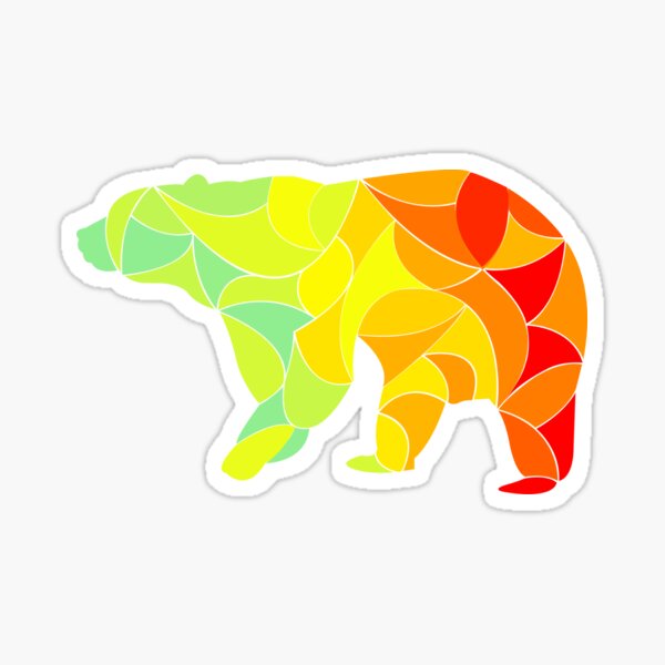 "Multi color Bear " Sticker by Ayesha-Amir | Redbubble