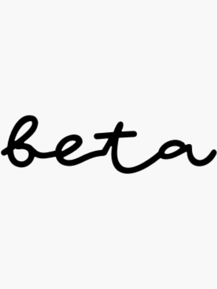 "Black Cursive Beta Greek Letter" Sticker for Sale by pink2882 | Redbubble