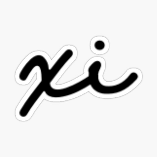 "Black Cursive Xi Greek Letter" Sticker for Sale by pink2882 | Redbubble
