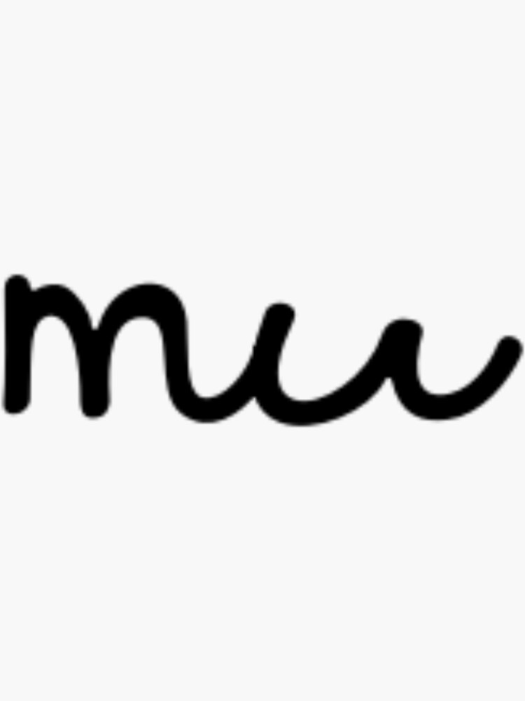 "Black Cursive Mu Greek Letter" Sticker for Sale by pink2882 | Redbubble