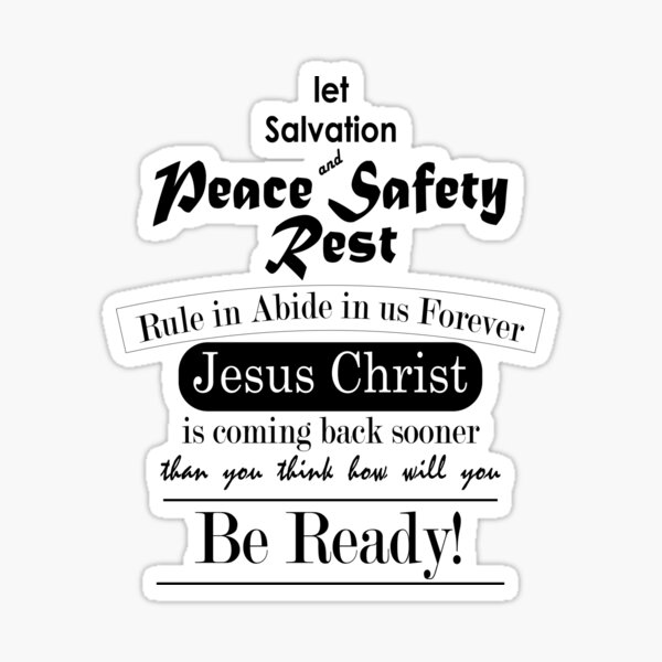 "Peace and Safety in Jesus Christ" Sticker for Sale by dyomo77 | Redbubble