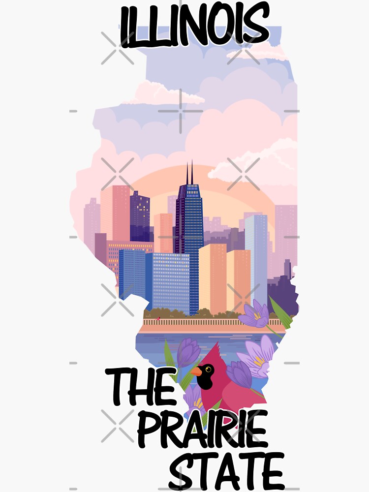 "Illinois - The Prairie State - Bumper Sticker" Sticker for Sale by ...